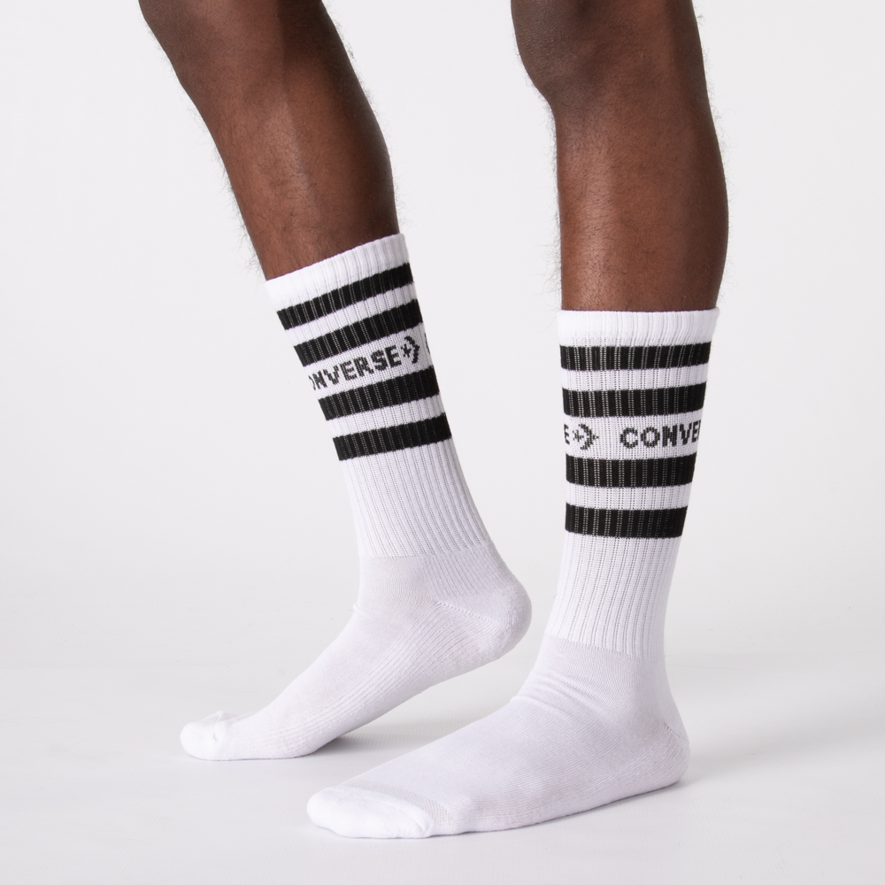 Mens Converse Crew Socks 6 Pack - Black / White | Journeys