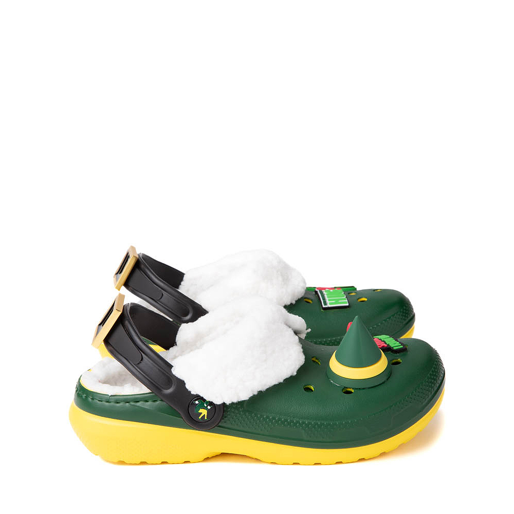 Elf x Crocs Classic Fuzz-Lined Clog - Little Kid / Big Kid - Dark Green ...