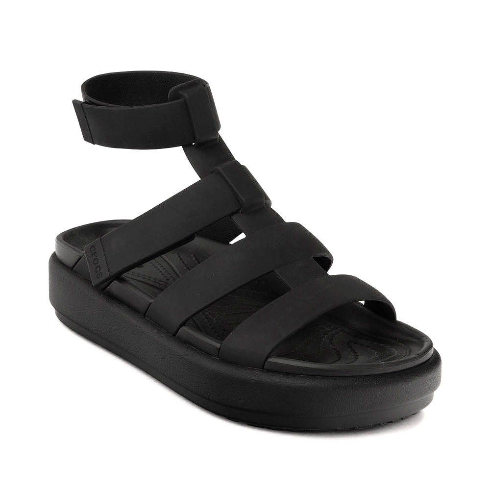 Womens Crocs Brooklyn Luxe Gladiator Sandal - Black | Journeys