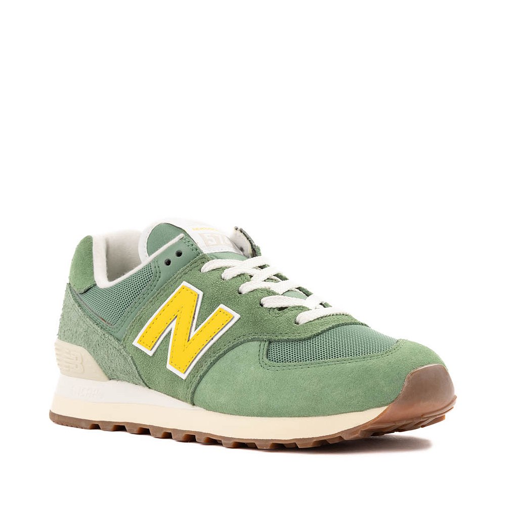 Womens New Balance 574 Athletic Shoe - Mallard Green / Ginger Lemon ...