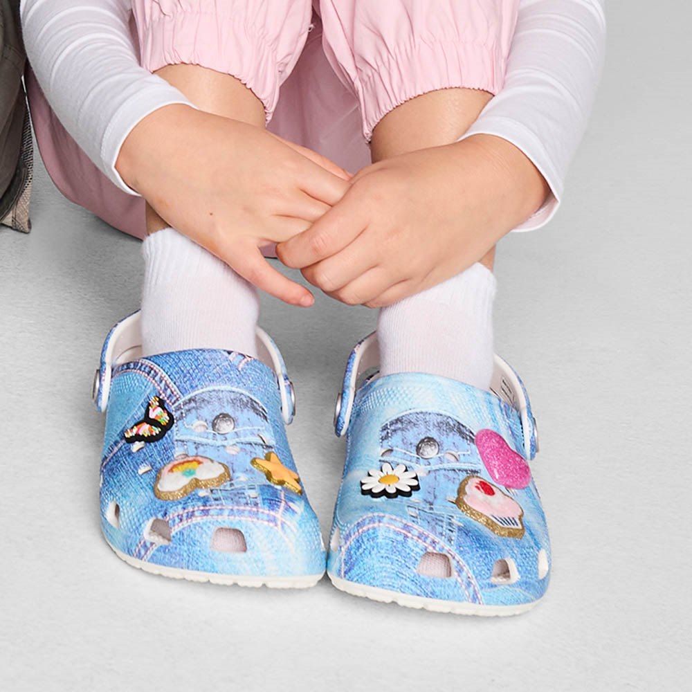 Crocs Classic Denim Patch Clog - Little Kid / Big Kid - Denim | Journeys