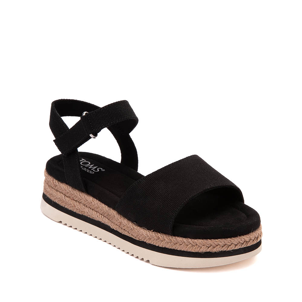 TOMS Diana Platform Sandal - Little Kid / Big Kid - Black | Journeys