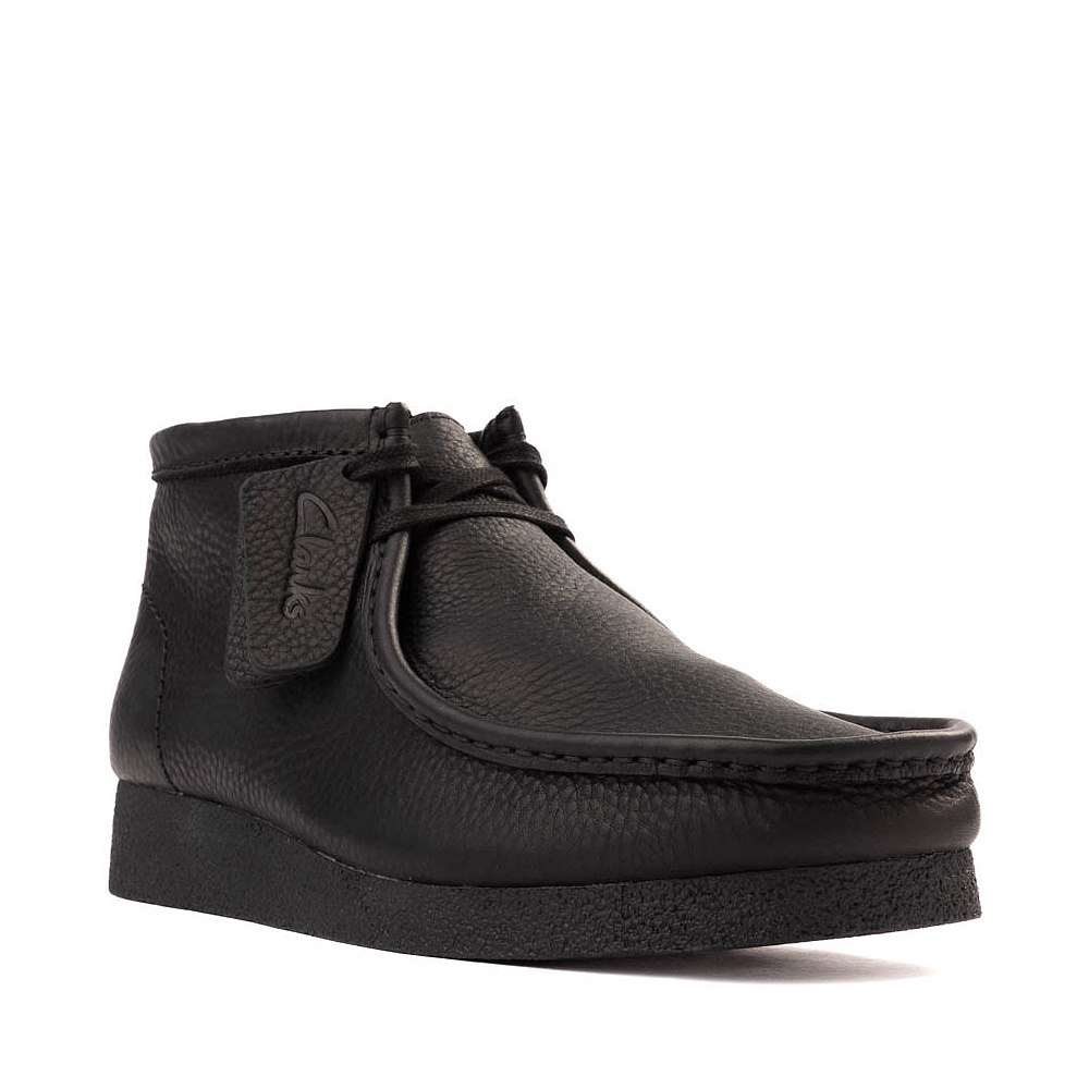 Mens Clarks Wallabee EVO Chukka Boot - Black Leather | Journeys