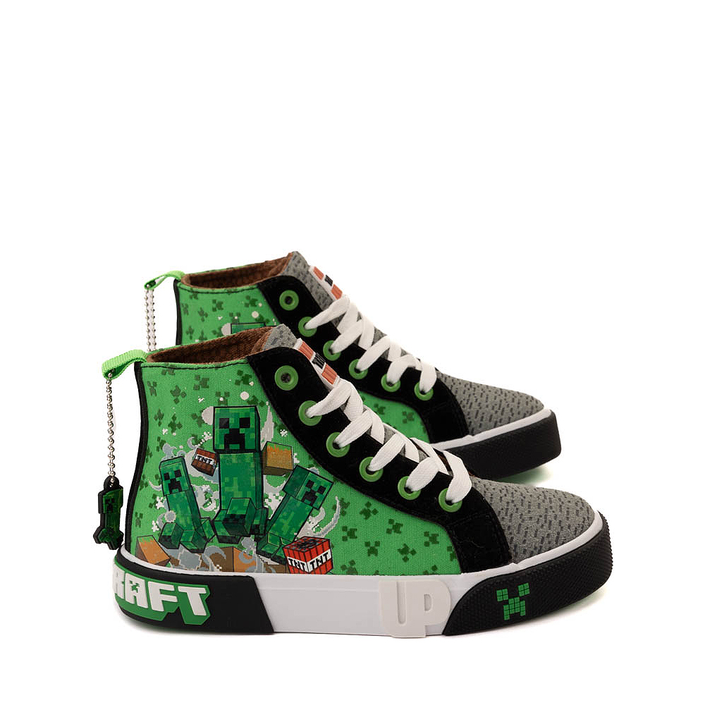 Ground Up Minecraft Creeper Hi Sneaker - Little Kid / Big Kid - Green ...