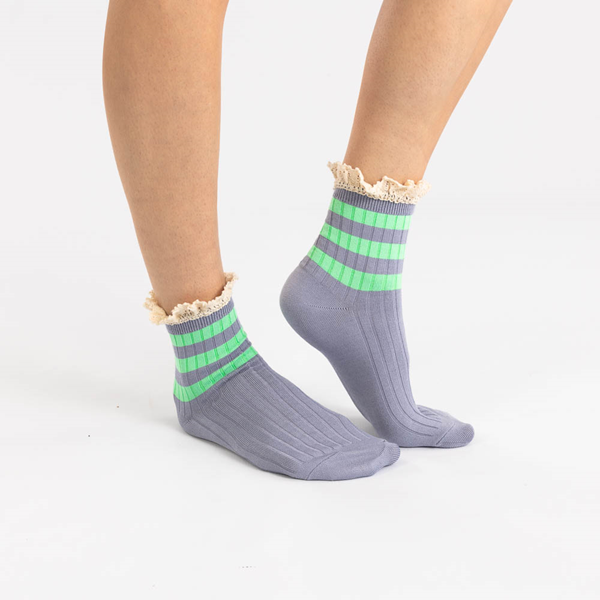 Womens Lace Cuff Floral Quarter Socks 3 Pack - Multicolor | Journeys