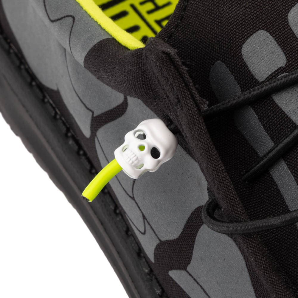 Mens HEYDUDE Wally Glow Skeleton Feet Slip-On Casual Shoe - Black ...
