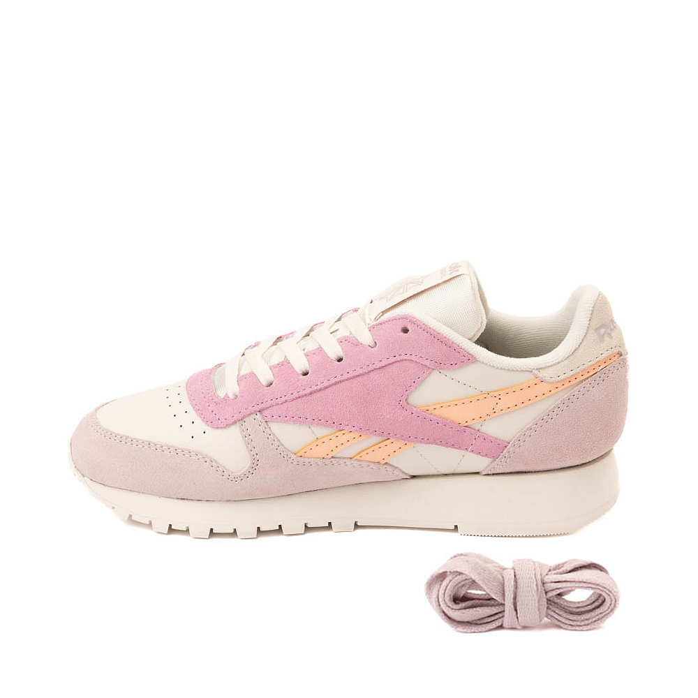 Womens Reebok Classic Leather Athletic Shoe - Chalk / Peach / Lily ...