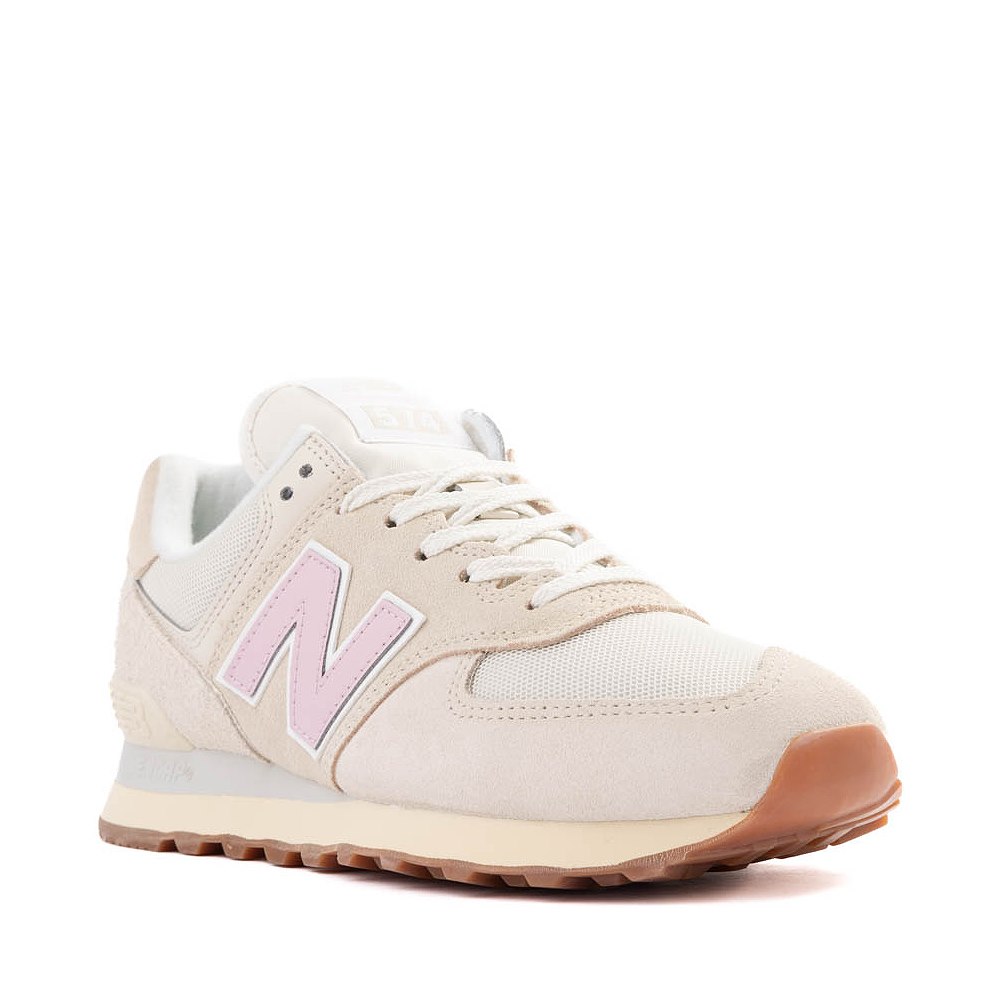 Womens New Balance 574 Athletic Shoe - Linen / Mid-Century Pink | Journeys