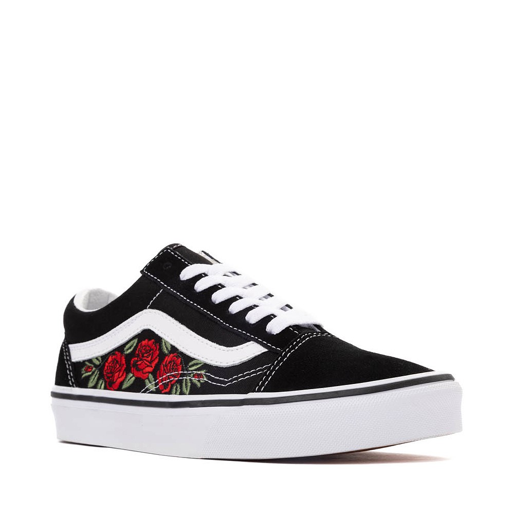 Vans Old Skool Roses Skate Shoe - Black | Journeys