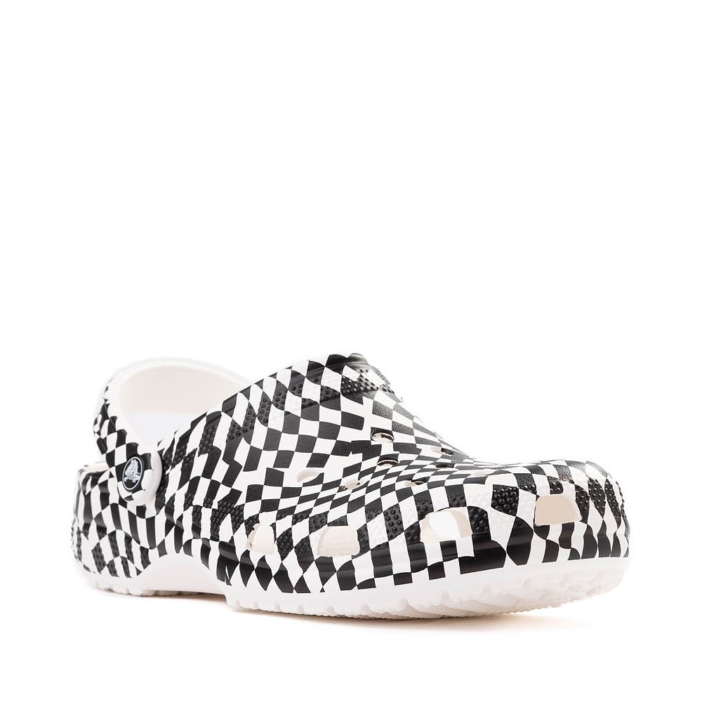 Crocs Classic Warped Checker Clog - White / Black | Journeys
