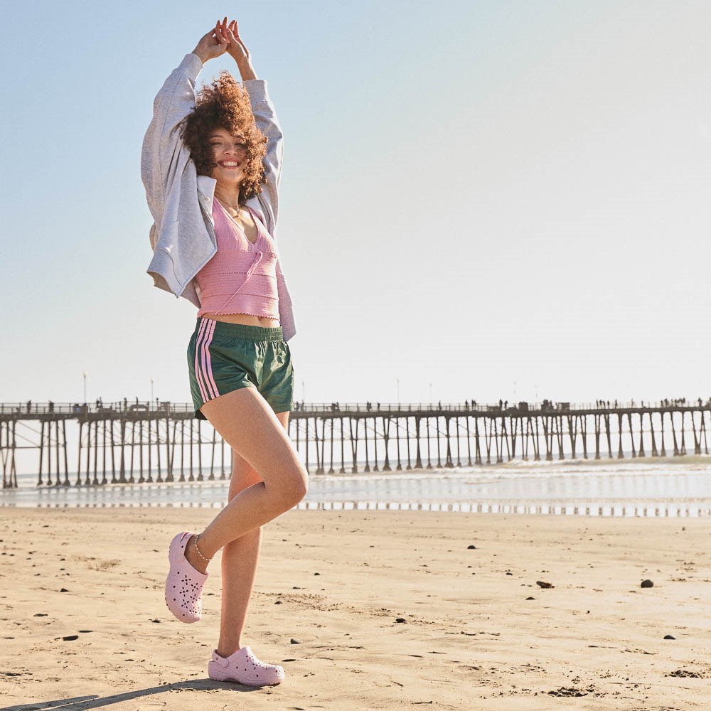 Crocs Classic Floral Cut-Out Clog - Pink Milk | Journeys