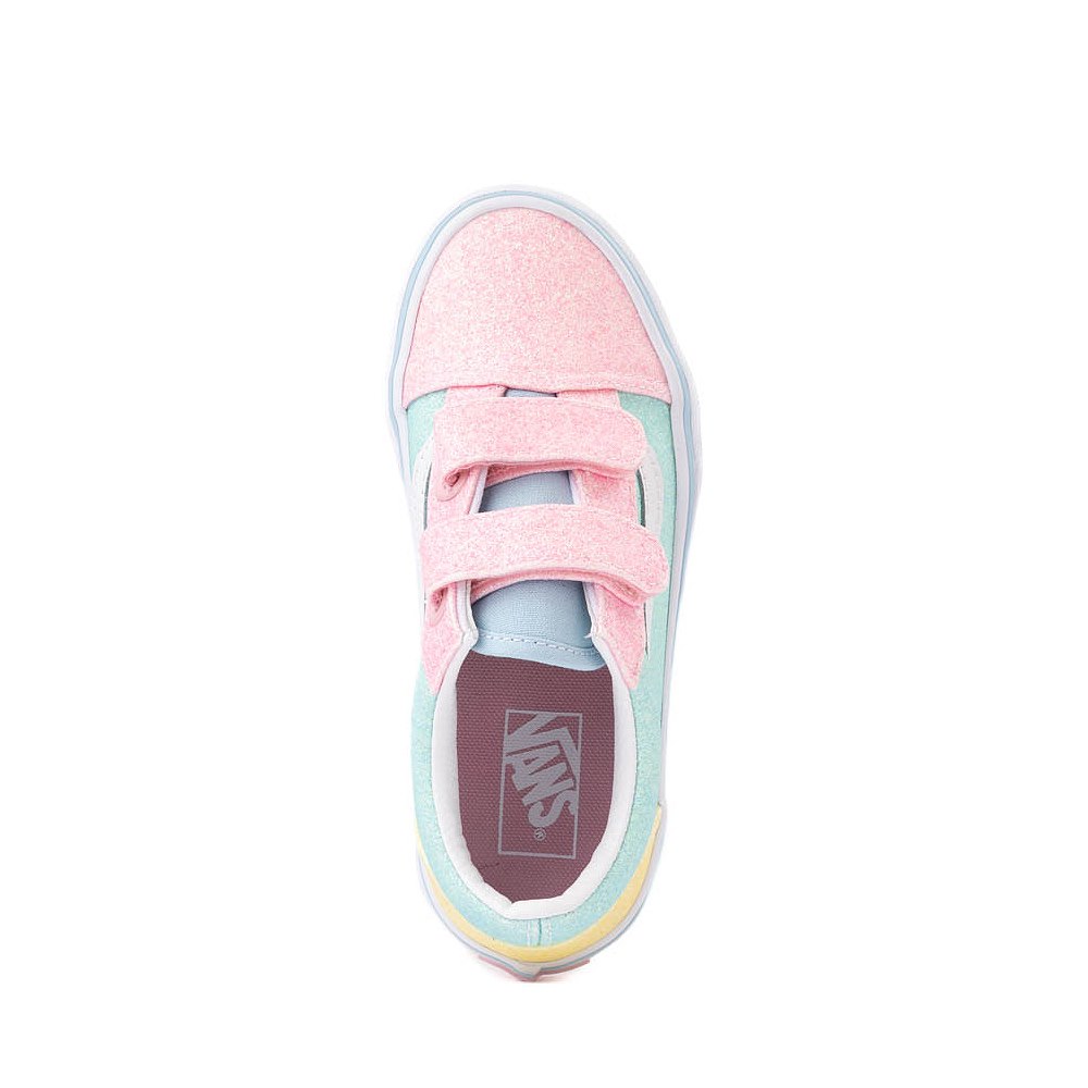 Vans Old Skool V Glitter Skate Shoe - Little Kid - Pastel / Multicolor ...