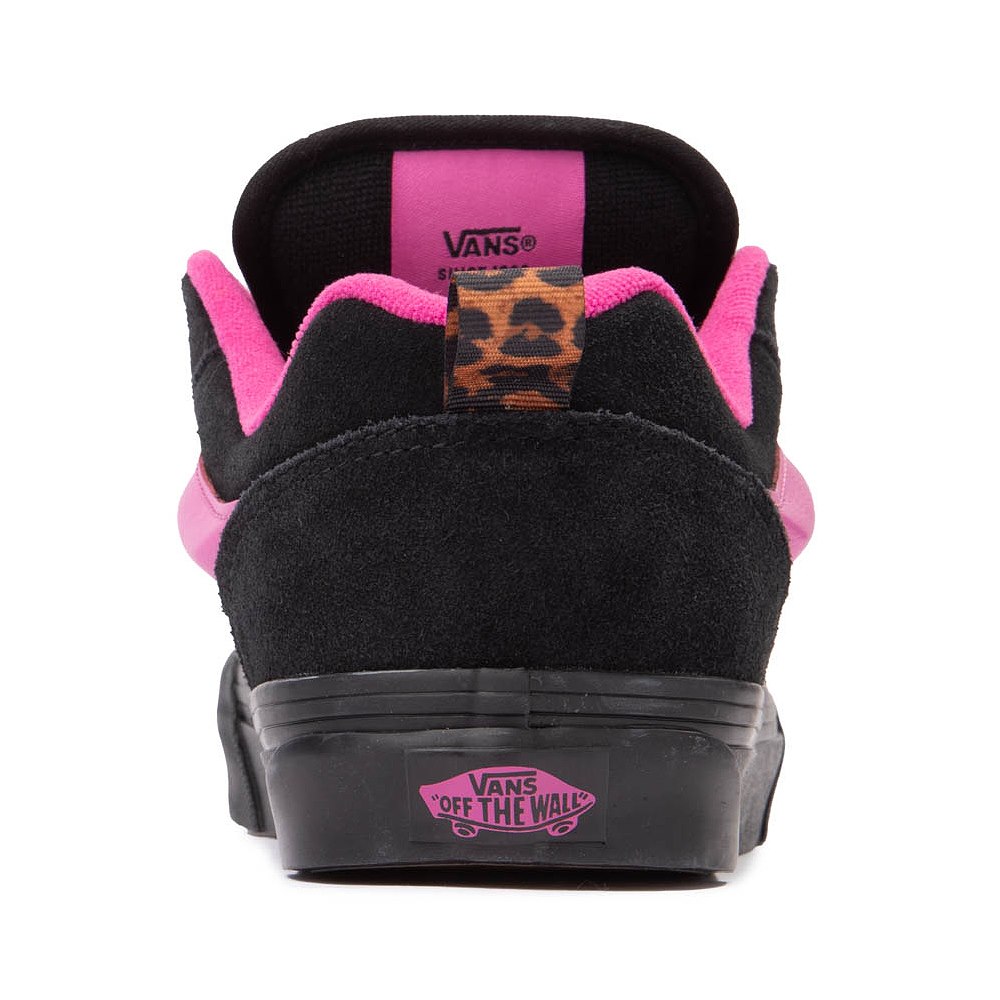 Vans Knu Skool Skate Shoe - Black / Pink / Leopard | Journeys