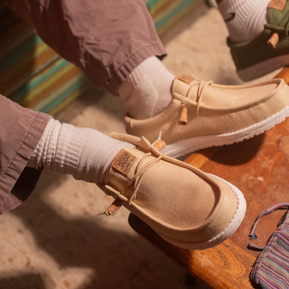Mens HEYDUDE Wally Hemp Slip-On Casual Shoe - Tan | Journeys