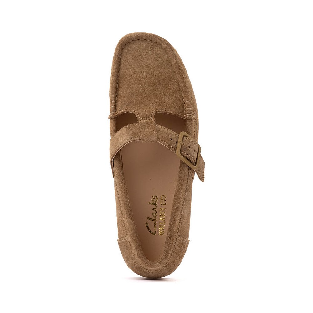 Womens Clarks Wallabee Evo T-Bar Mocassin - Dark Sand | Journeys