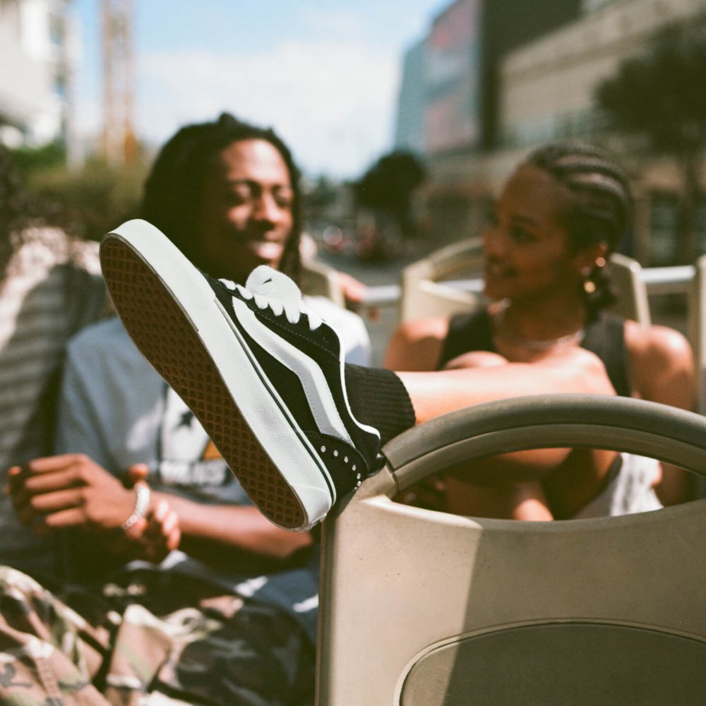 Vans Knu Skool Rhinestone Skate Shoe - Black / White | Journeys