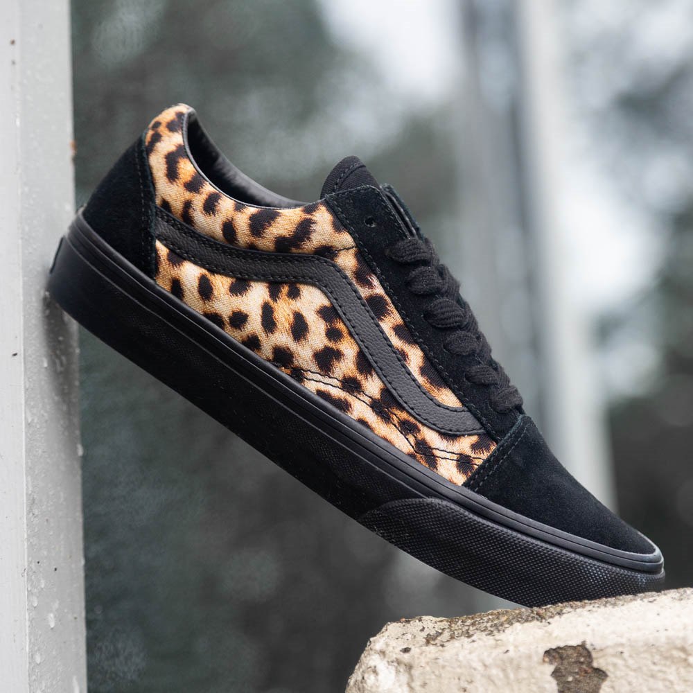 Vans Old Skool Skate Shoe - Black / Leopard | Journeys