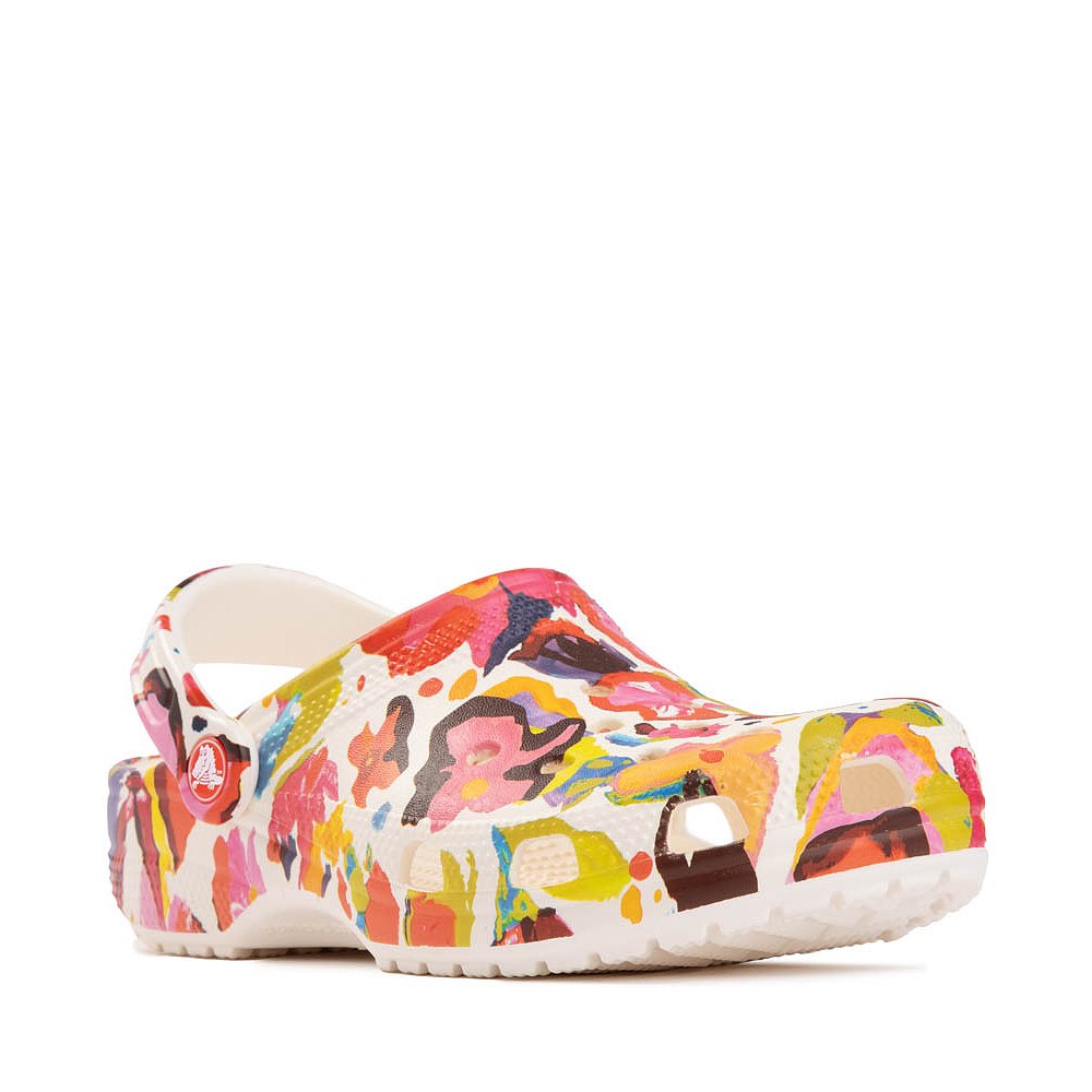 Crocs Classic Floral Chalk Clog - White / Multicolor | Journeys