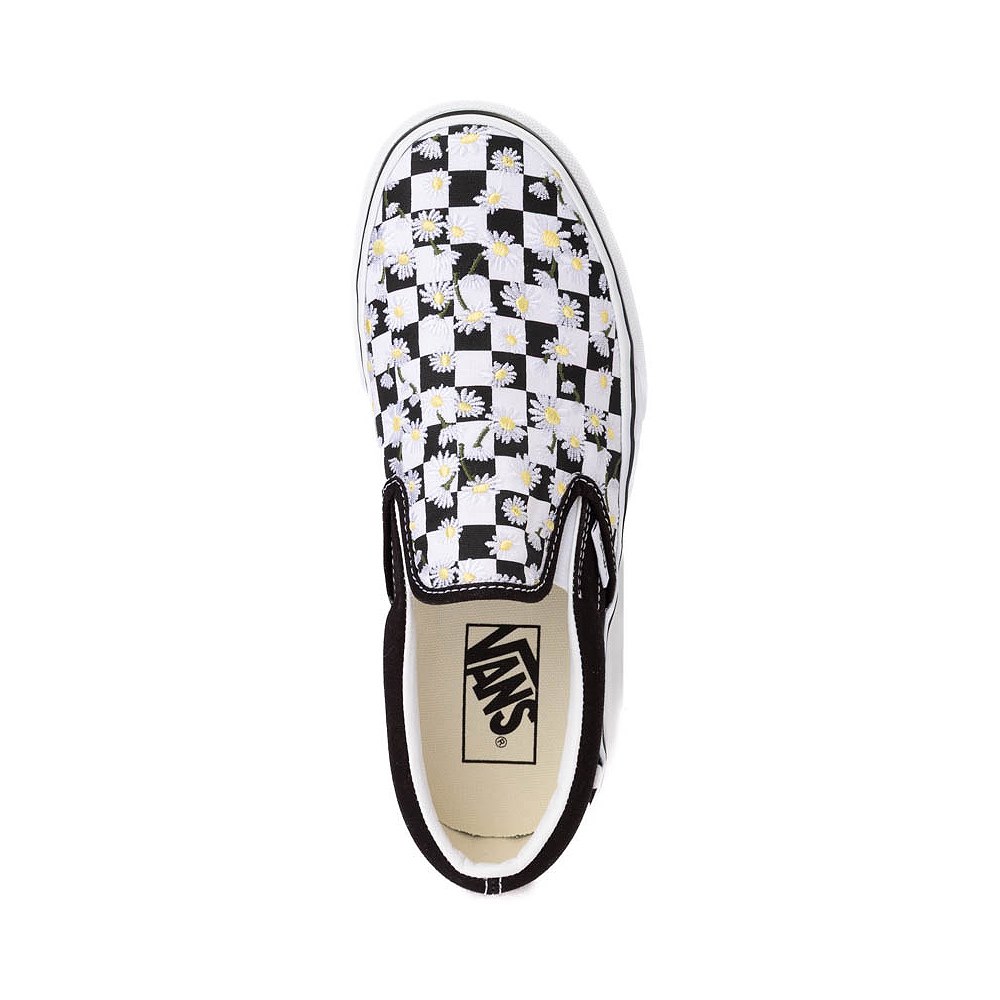 Vans Classic Slip-On Checkerboard Platform Skate Shoe - Black / White ...