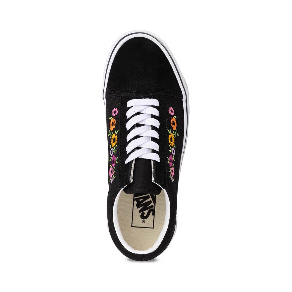 Vans Old Skool Floral Embroidery Skate Shoe - Black / Multicolor | Journeys
