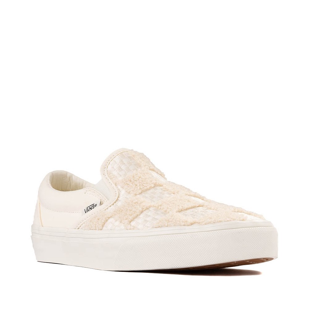 Vans Classic Slip-On Tufted Checkerboard Skate Shoe - Marshmallow ...