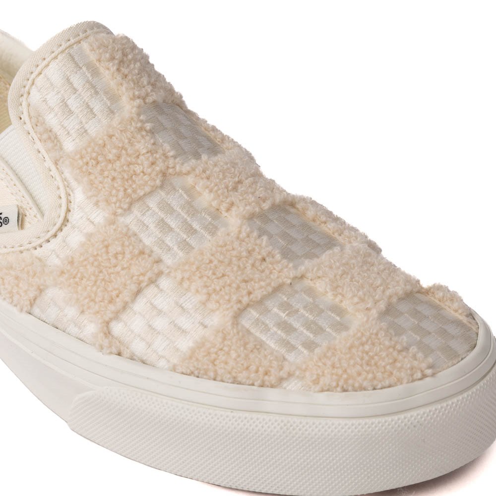 Vans Classic Slip-On Tufted Checkerboard Skate Shoe - Marshmallow ...