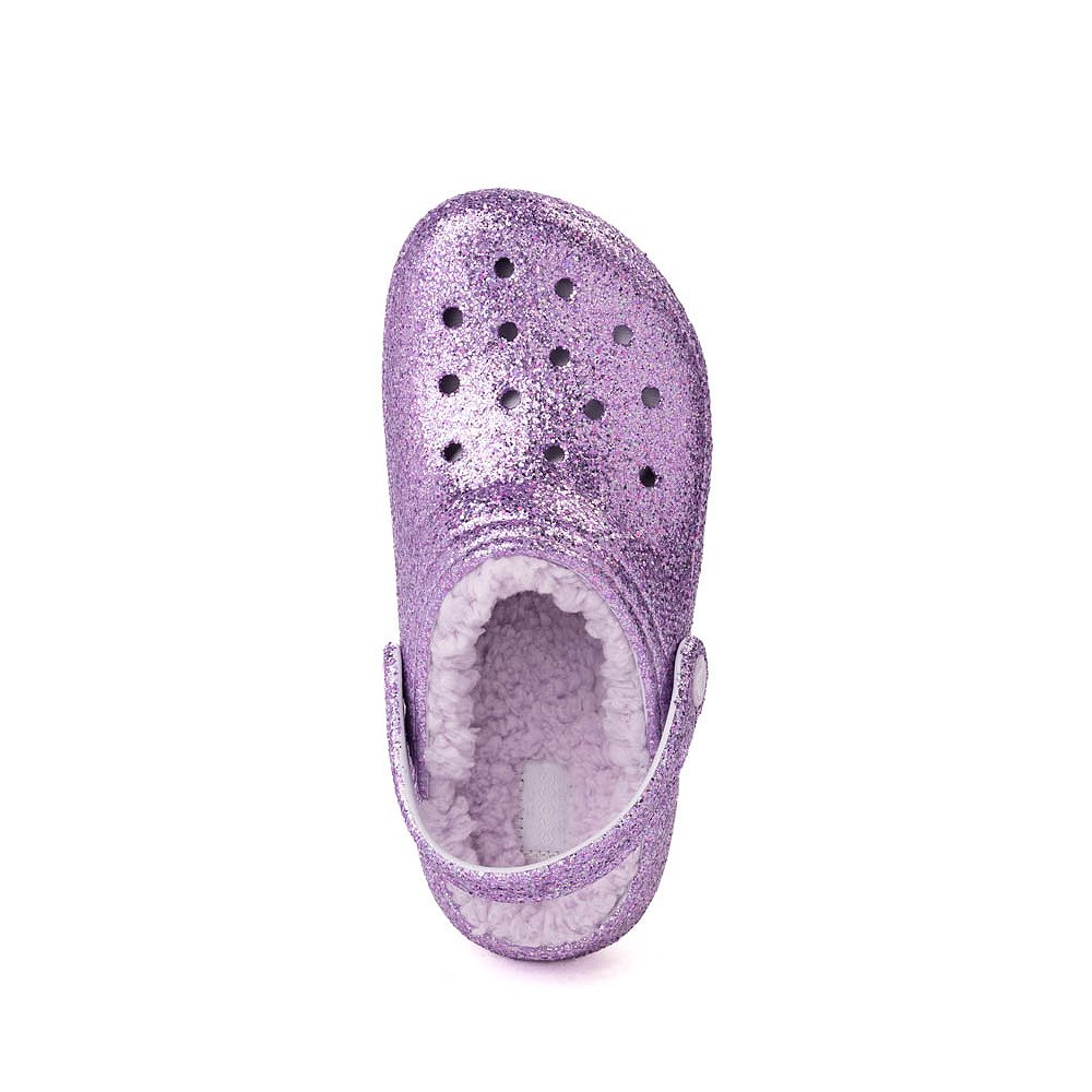 Crocs Classic Lined Chunky Glitter Clog - Little Kid / Big Kid - Purple ...