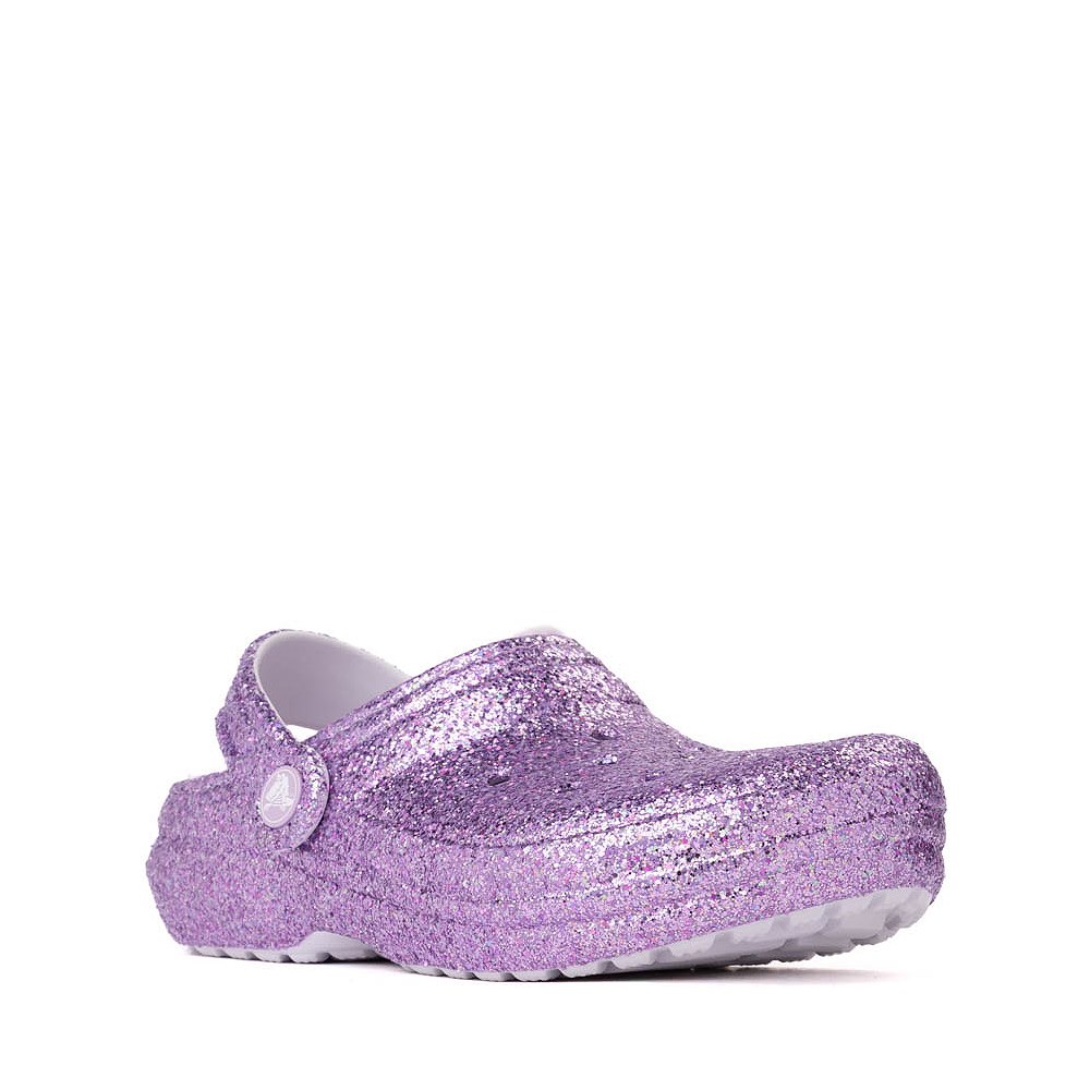 Crocs Classic Lined Chunky Glitter Clog - Little Kid / Big Kid - Purple ...