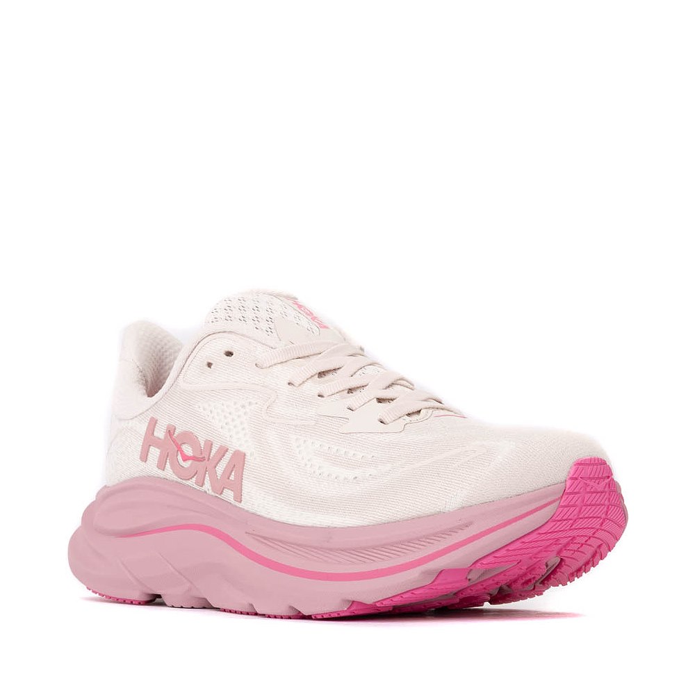 Womens HOKA Clifton 10 Athletic Shoe - Rose Cream / Dried Rose | Journeys