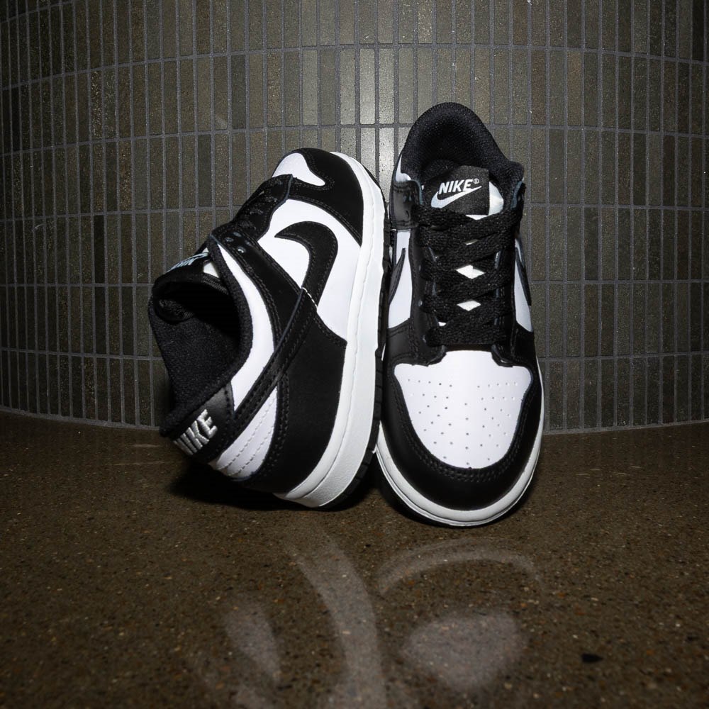 Nike Dunk Low Athletic Shoe - Little Kid - White / White / Black | Journeys