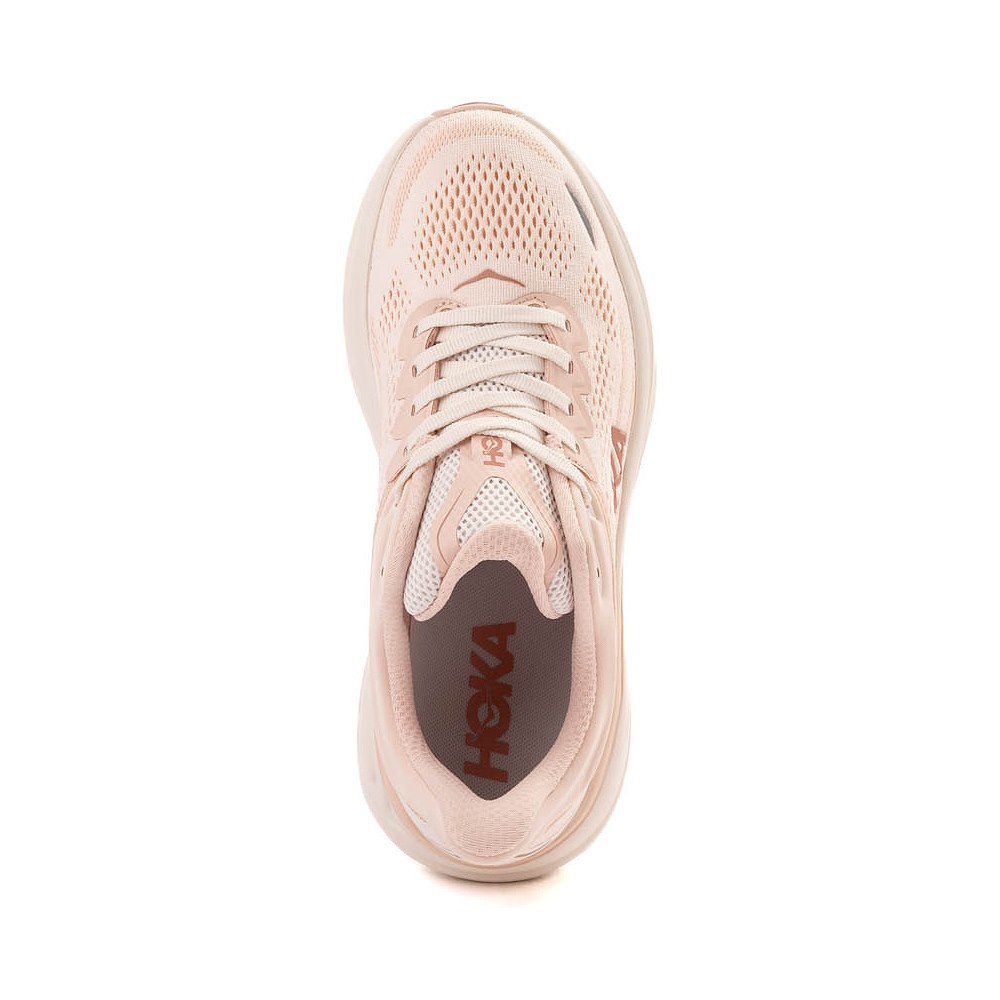Womens HOKA Bondi 9 Running Shoe - Rose Latte / Rose Cream | Journeys